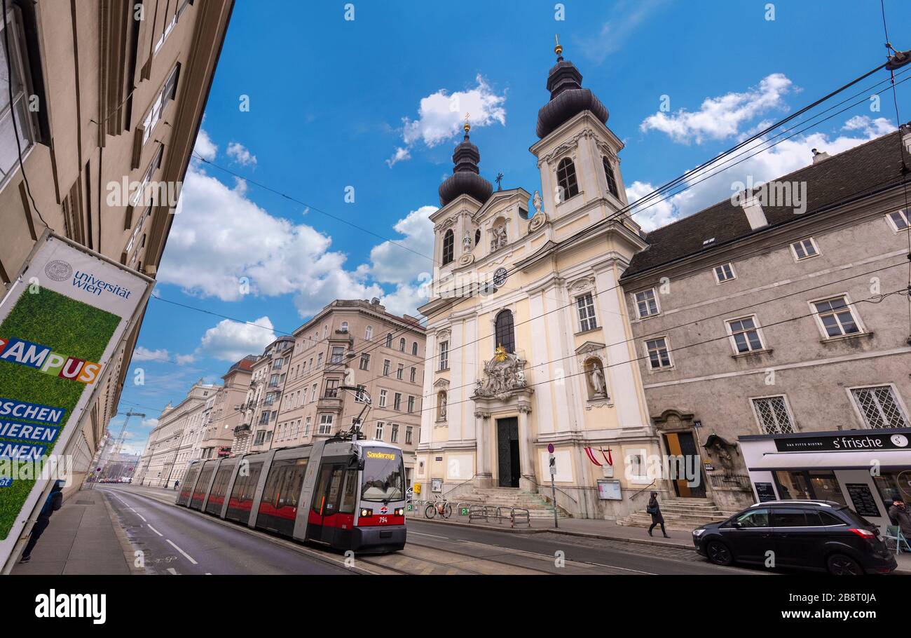Vienna, Austria. The Trinity Church of the Minorites known as the White ...