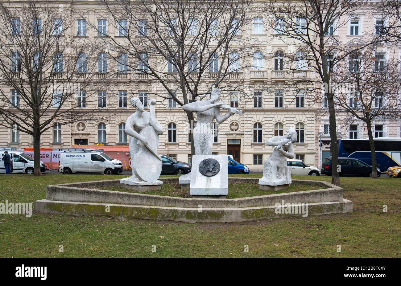 Vienna, Austria. Antonio Vivaldi Monument Statue in Park Votivpark in ...