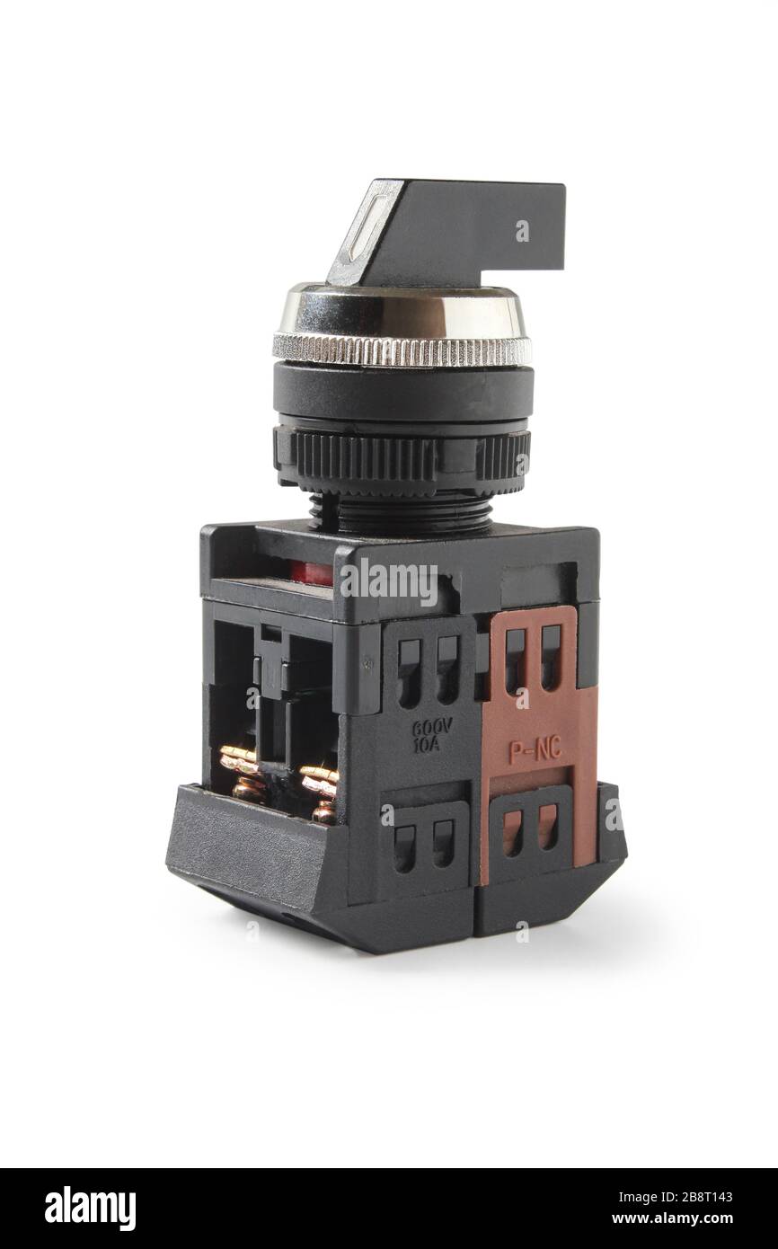 Electric toggle switch isolated on white background Stock Photo - Alamy