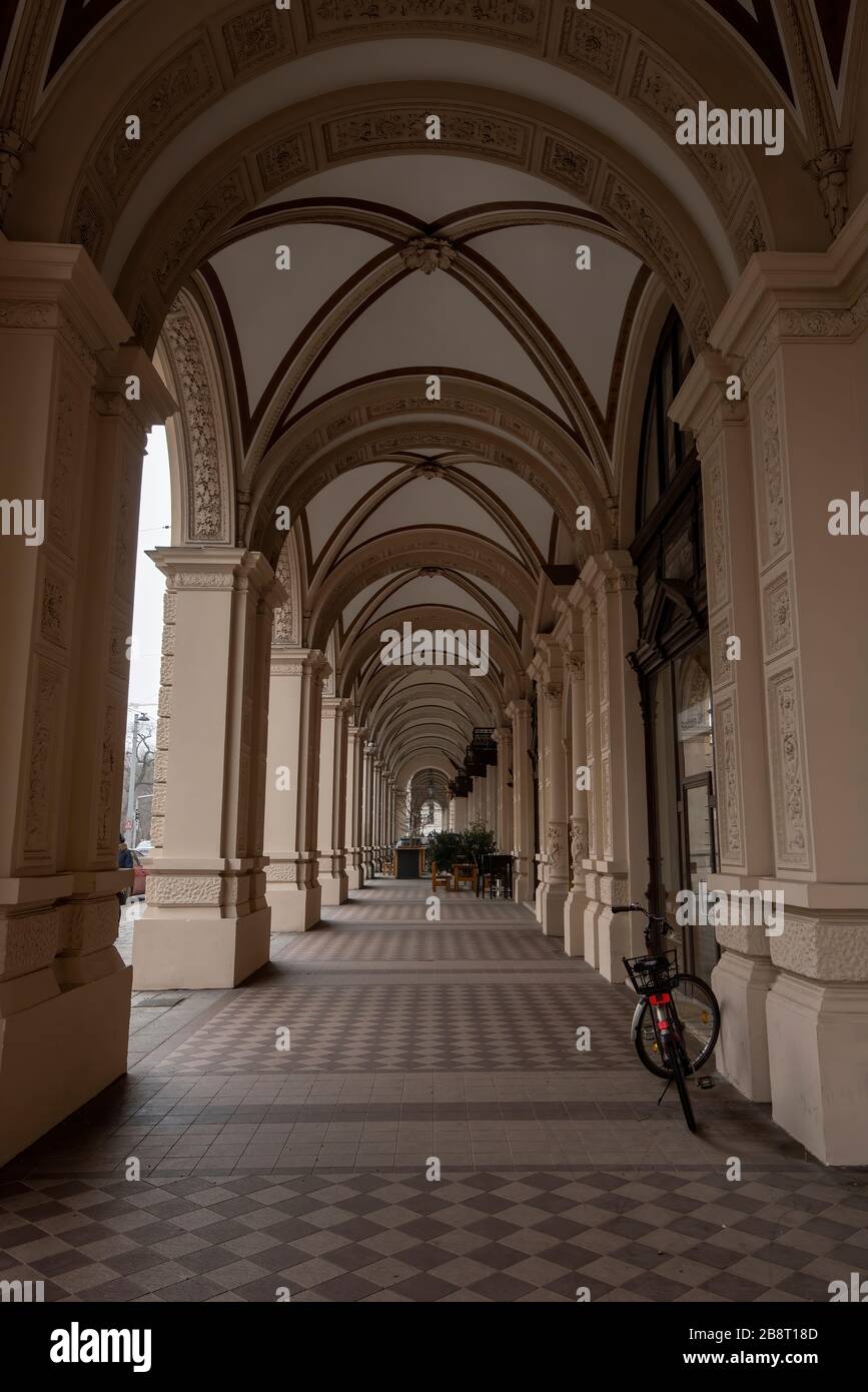 VIENNA, AUSTRIA. Arched vaults of a building in Vienna near the Town ...