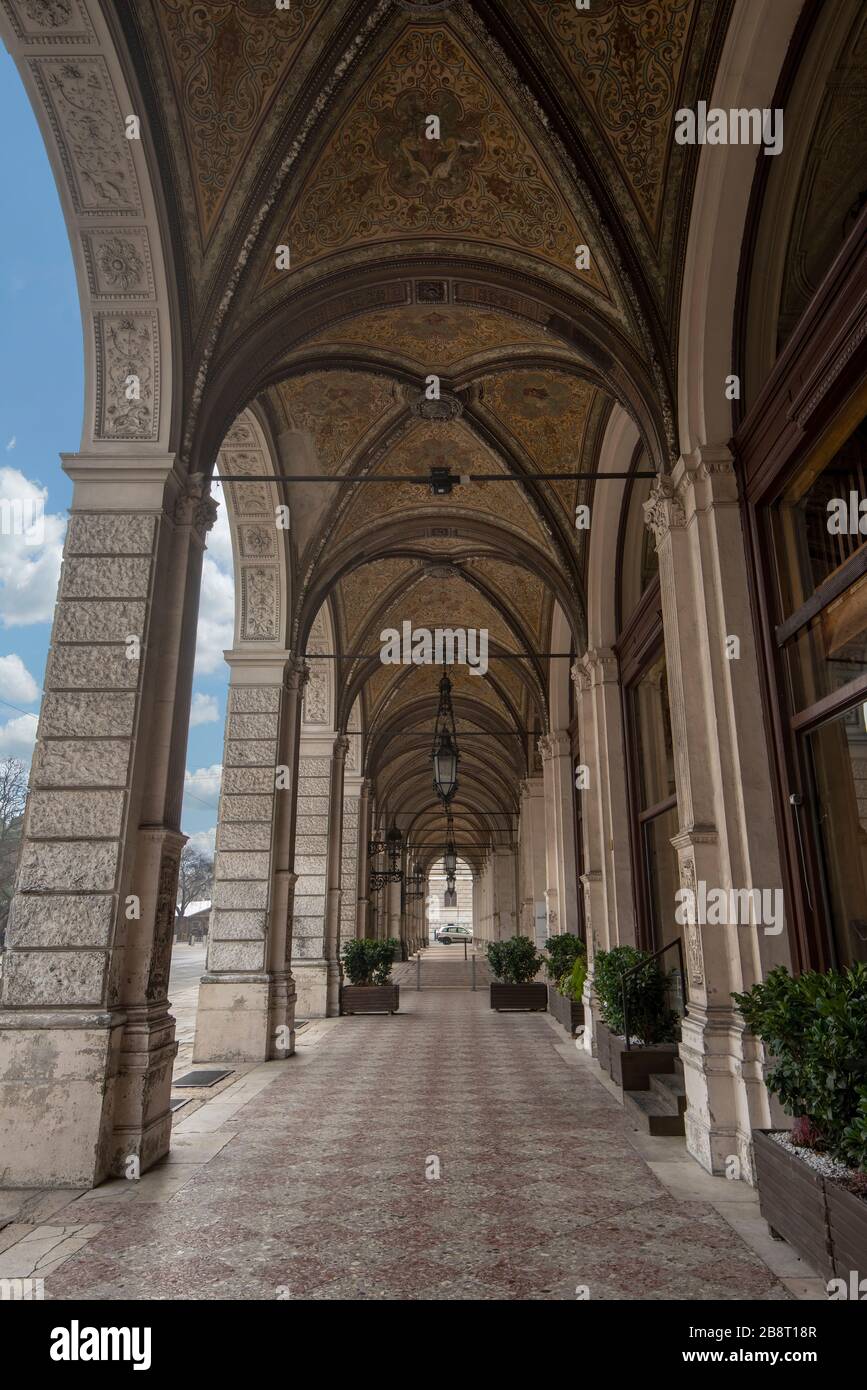 VIENNA, AUSTRIA. Arched vaults of a building in Vienna near the Town ...