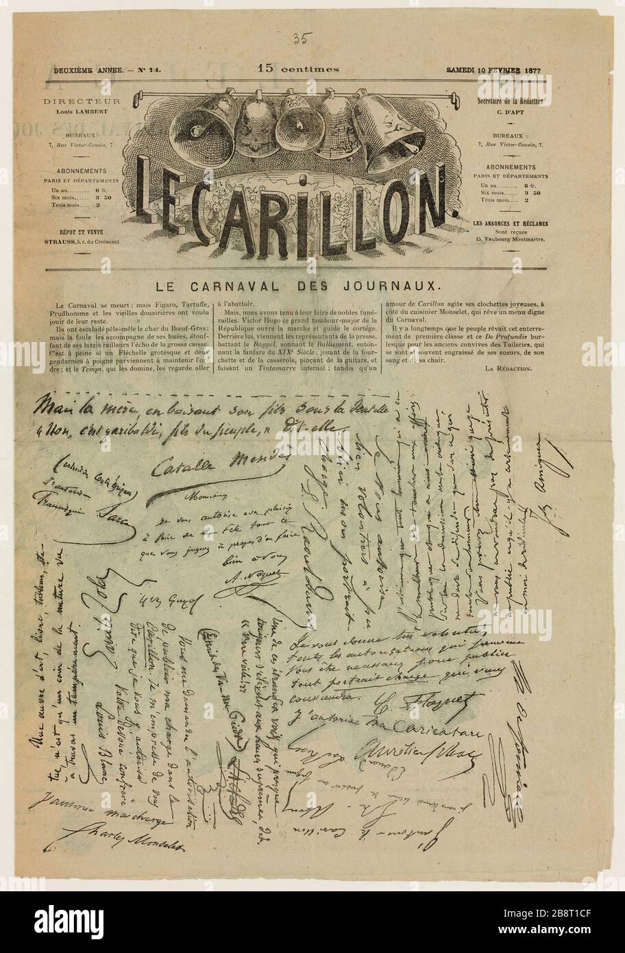 The carnival newspapers, H. Demare Stock Photo - Alamy