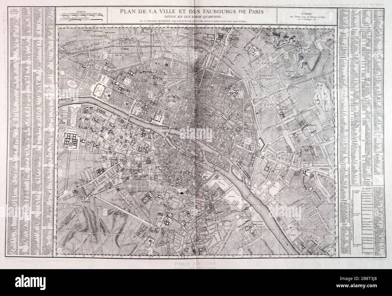 MAP OF THE CITY AND SUBURBS OF PARIS DIVIDED INTO ITS TWENTY ...
