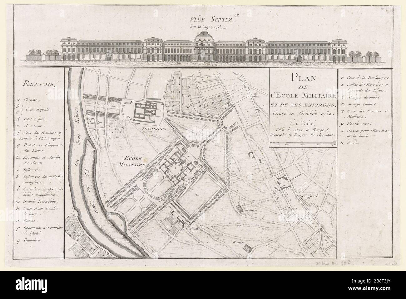 Map of the military school and its surroundings Georges-Louis Le Rouge ...