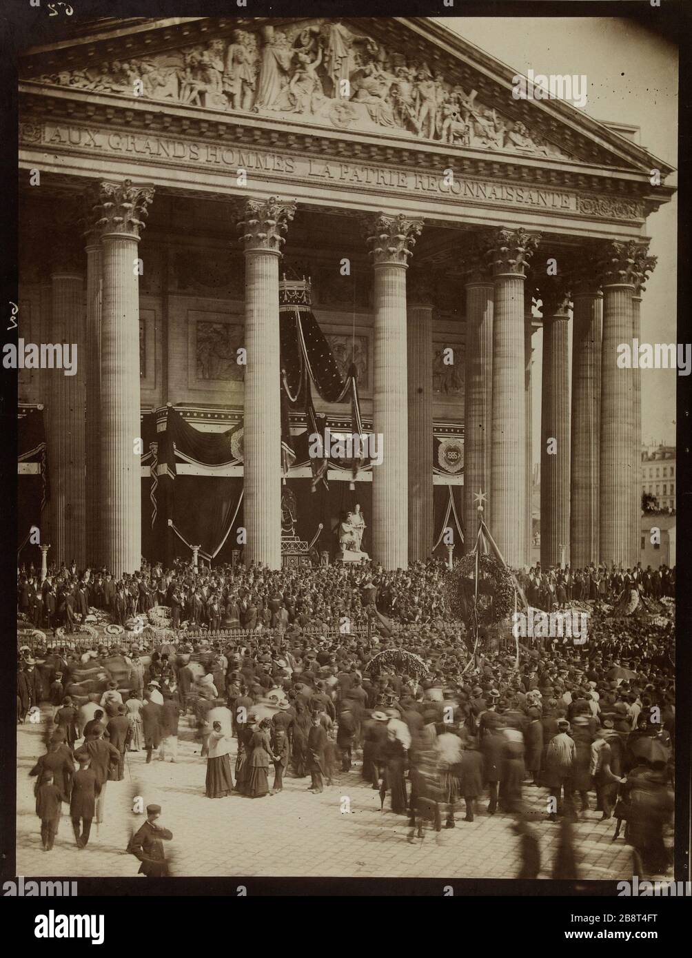 FUNERAL OF VICTOR HUGO, THE CROWD ON THE PLACE OF THE PANTHEON AND ...
