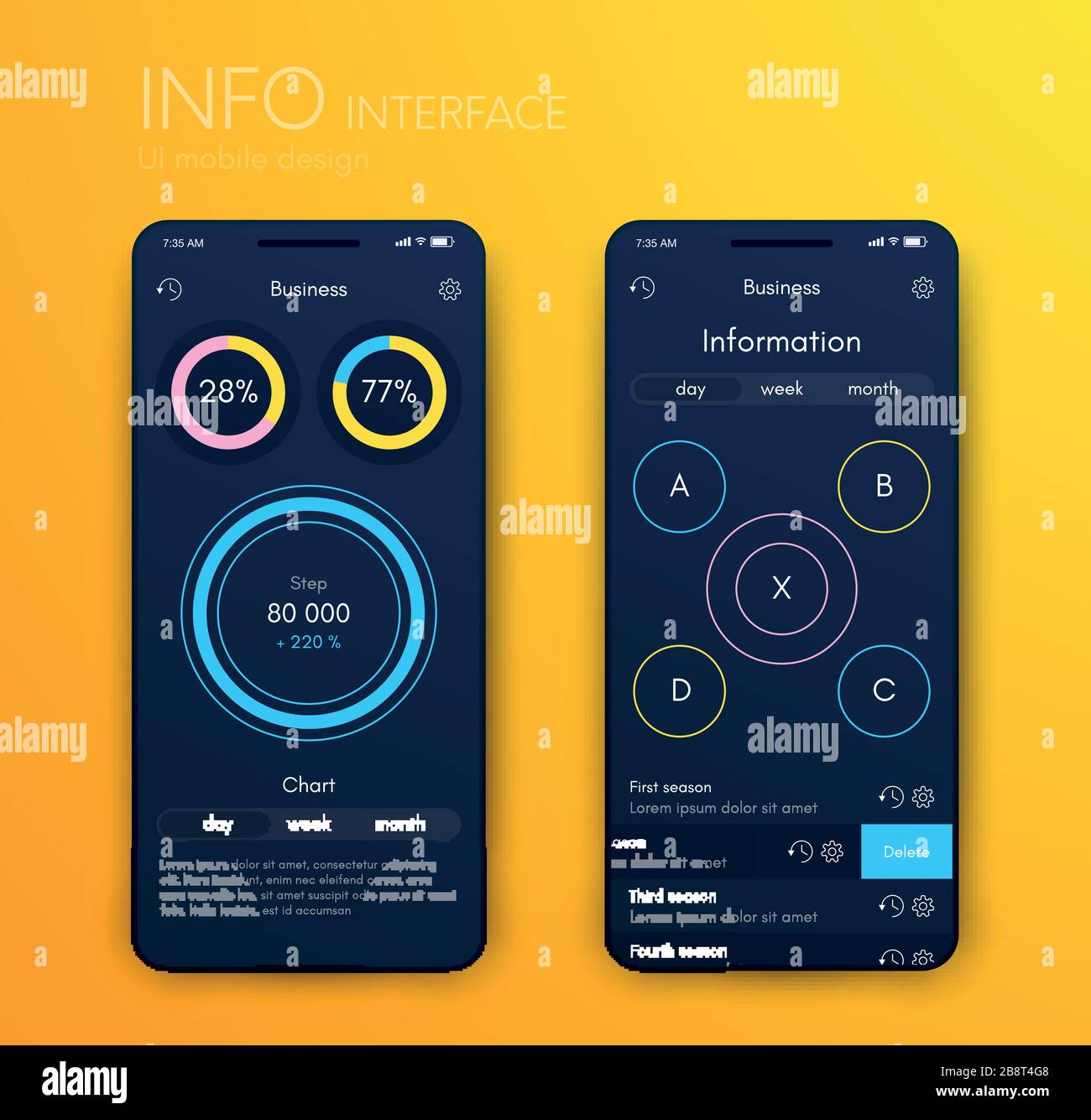 Mobile application infographic interface. Ui design, vector ...