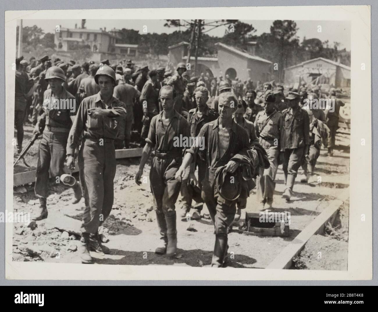 German prisoners in the hands of the U.S. 45th Division in the South of ...