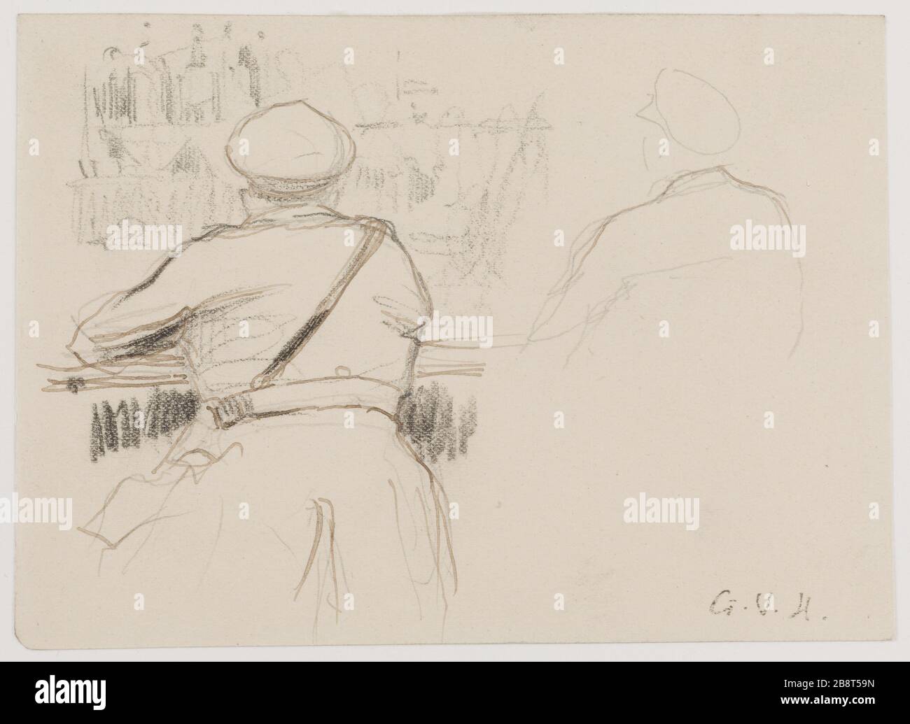 Two men leaning on a counter Georges Hugo (1868-1925). Deux hommes ...