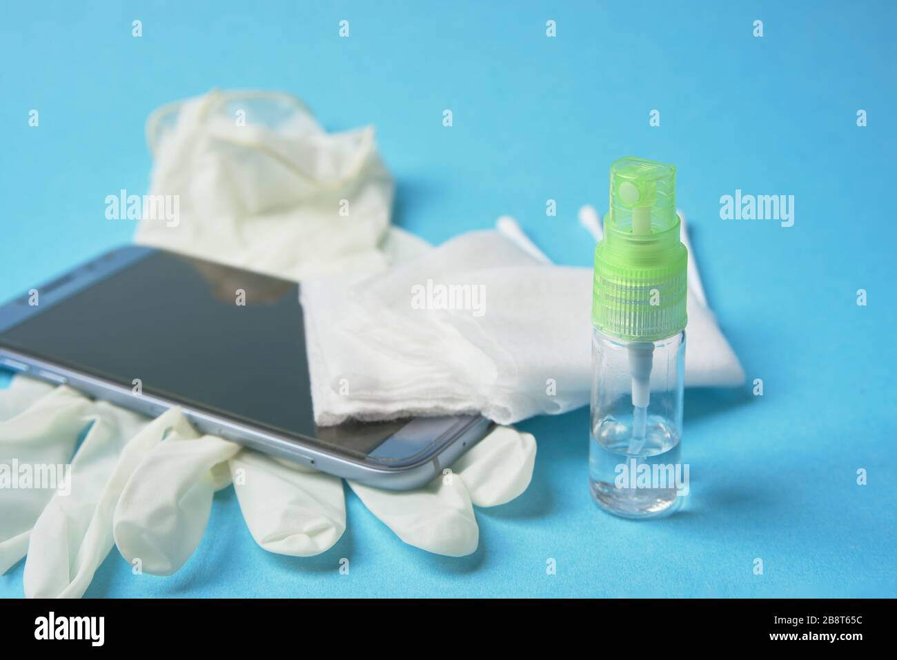 smartphone disinfection. sanitizer virus spray. smartphone disinfection ...