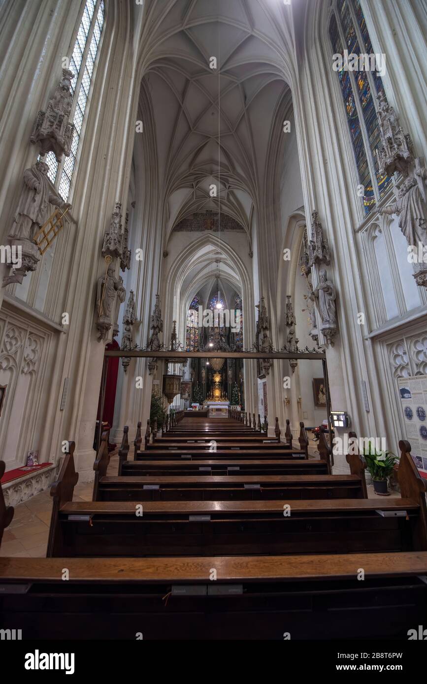Vienna, Austria. Interior of Maria am Gestade church. Famous gothic ...