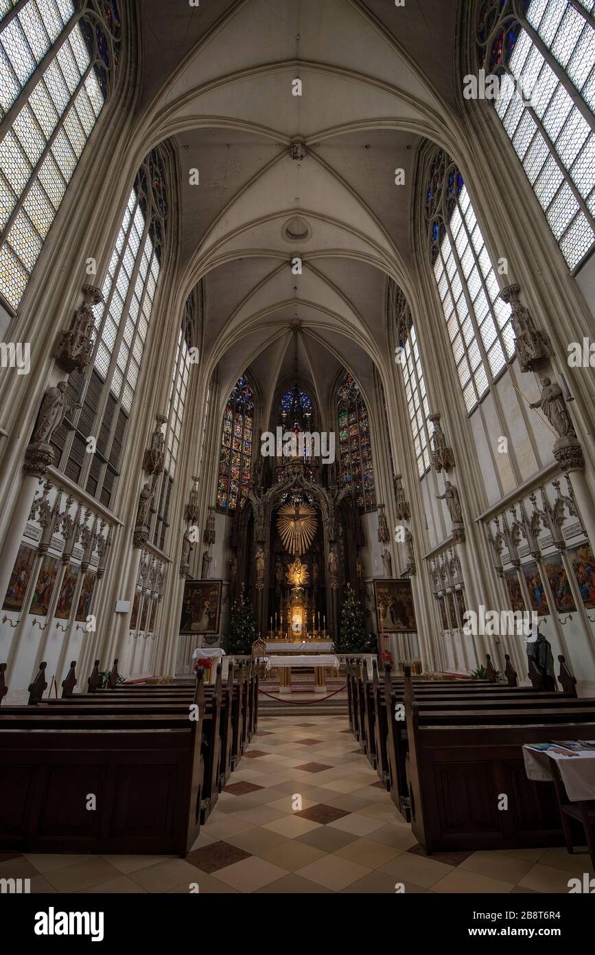Vienna, Austria. Interior of Maria am Gestade church. Famous gothic ...