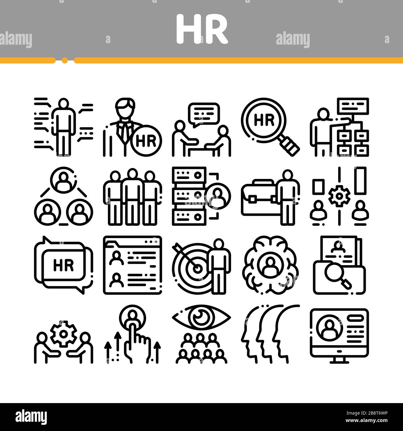 Hr Human Resources Collection Icons Set Vector Stock Vector Image & Art ...