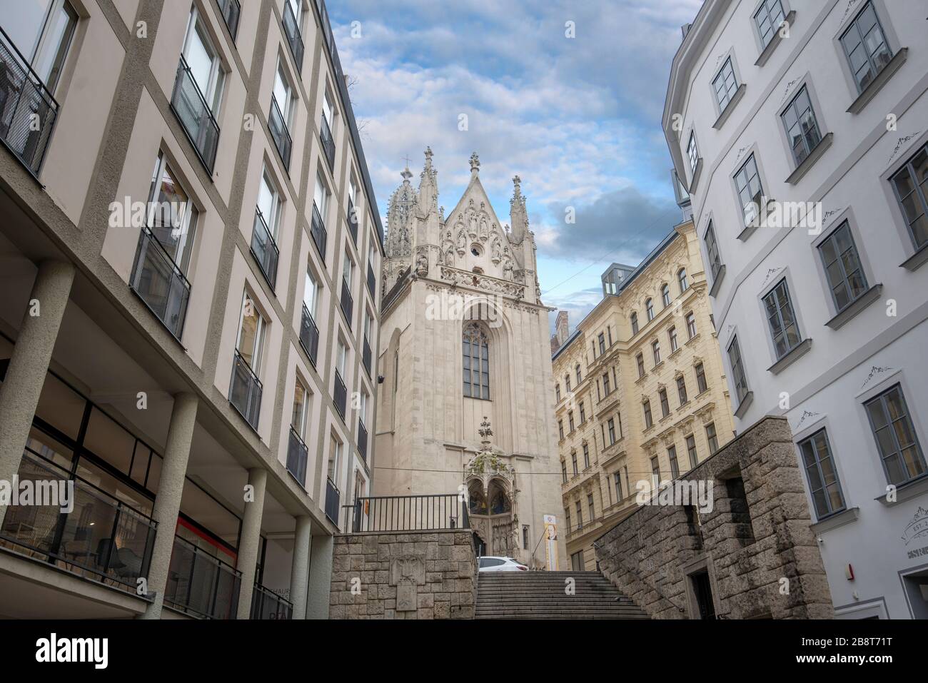 Vienna, Austria. Maria am Gestade church. Famous gothic catholic church ...