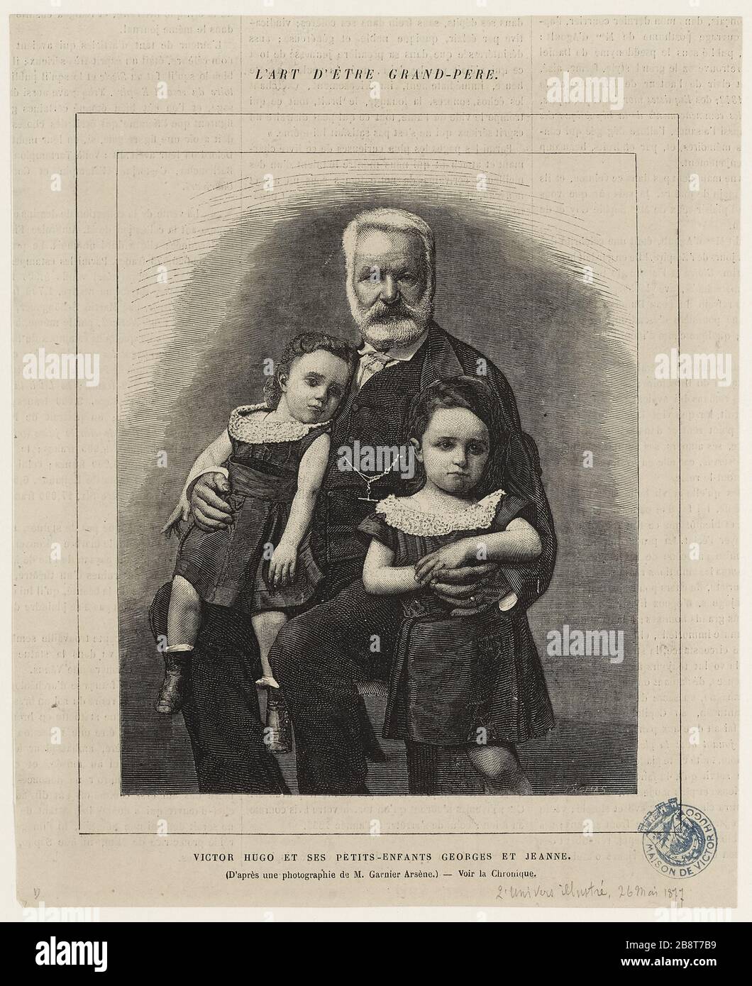 Victor Hugo and his grandchildren George and Jeanne Stock Photo - Alamy