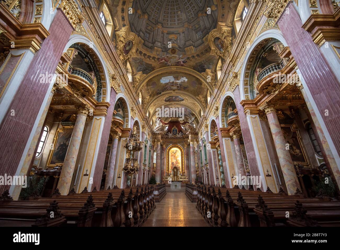 Vienna, Austria. Jesuit Church (Jesuitenkirche) interior, also known as ...