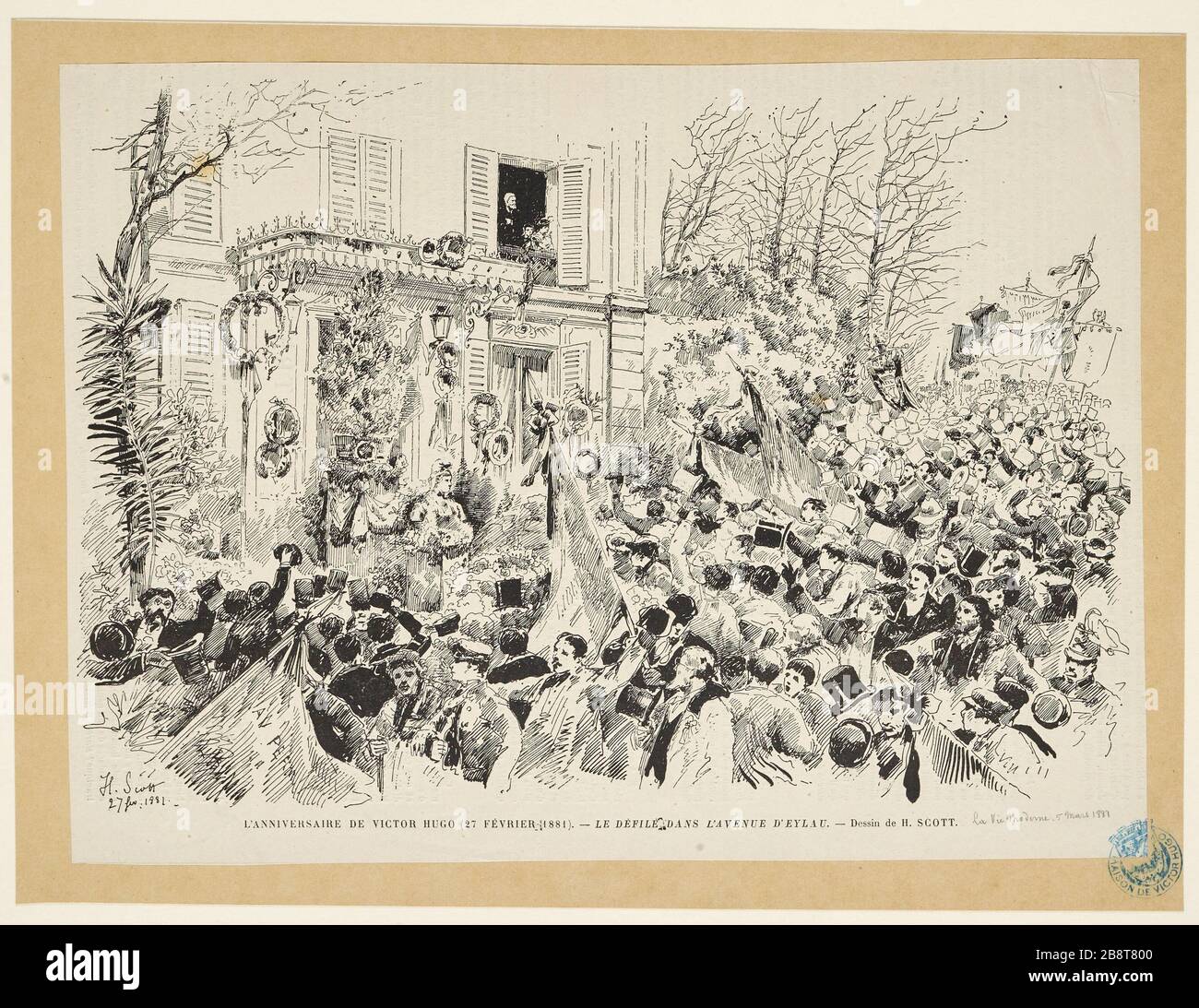 The anniversary of Victor Hugo (27 February 1881). The parade in the ...