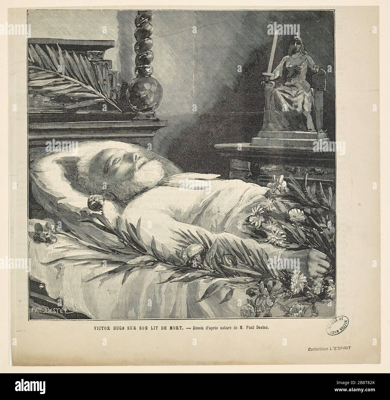 Victor Hugo on his death bed Stock Photo - Alamy