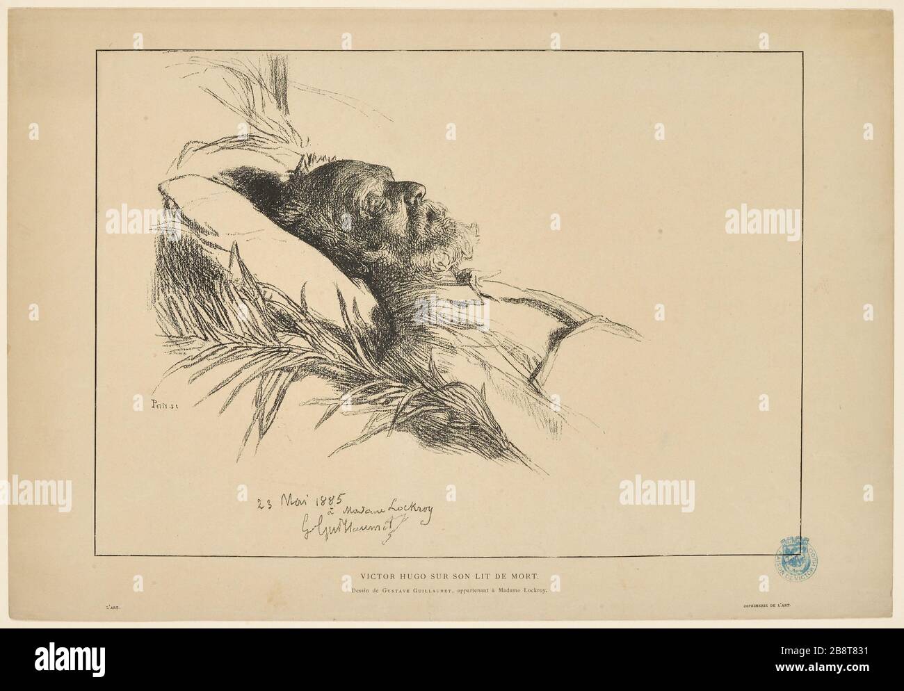 Victor Hugo on his death bed Stock Photo - Alamy