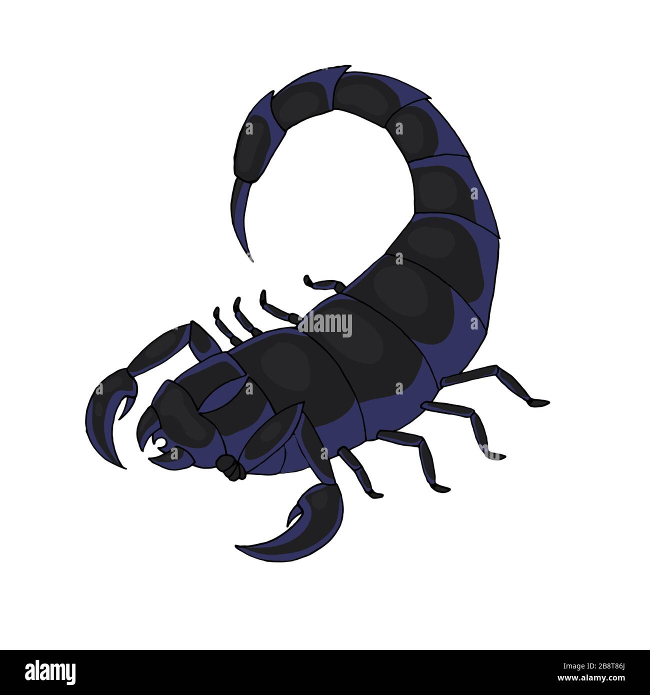 Blue scorpion. Vector illustration. White background. Scorpio zodiac ...