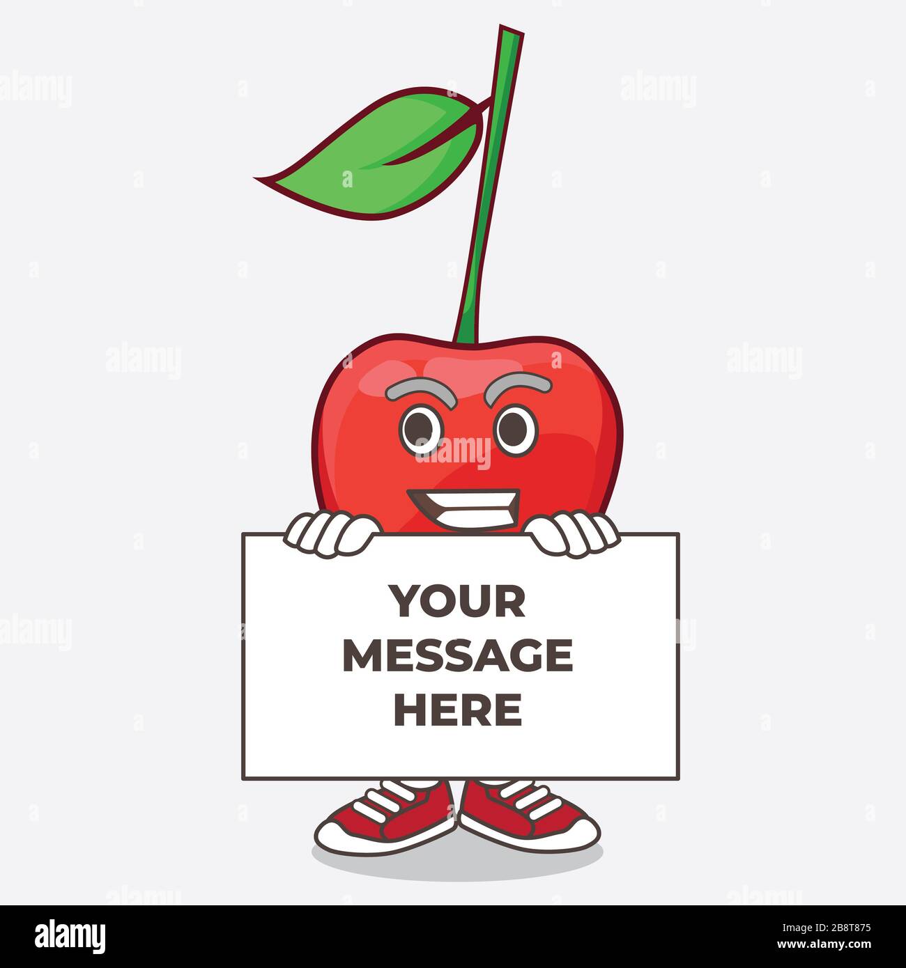 An illustration of Bing Cherry cartoon mascot character with funny face ...