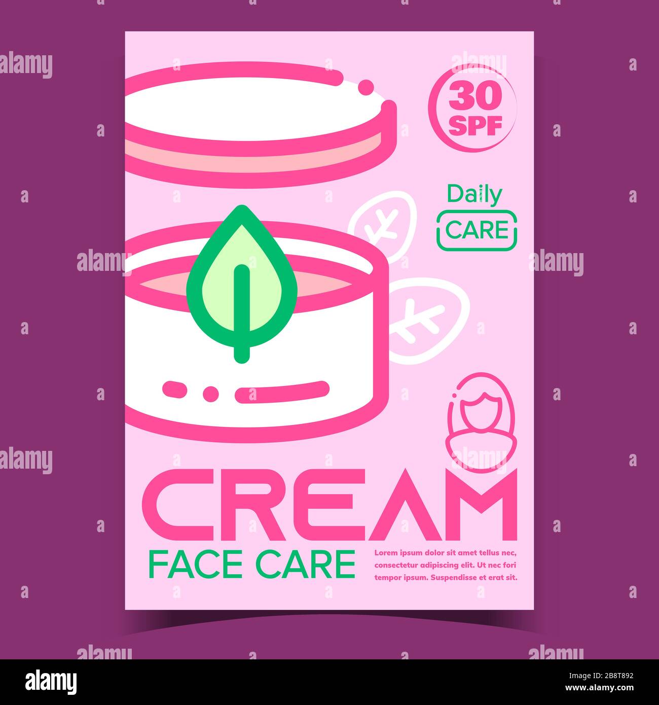 Face Care Cream Creative Advertising Banner Vector Stock Vector Image ...