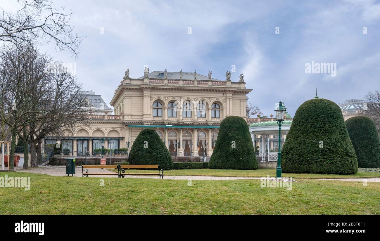 Vienna, Austria. Kursalon Hubner, a music hall in Stadtpark (City Park) in Wien. Designed by ...
