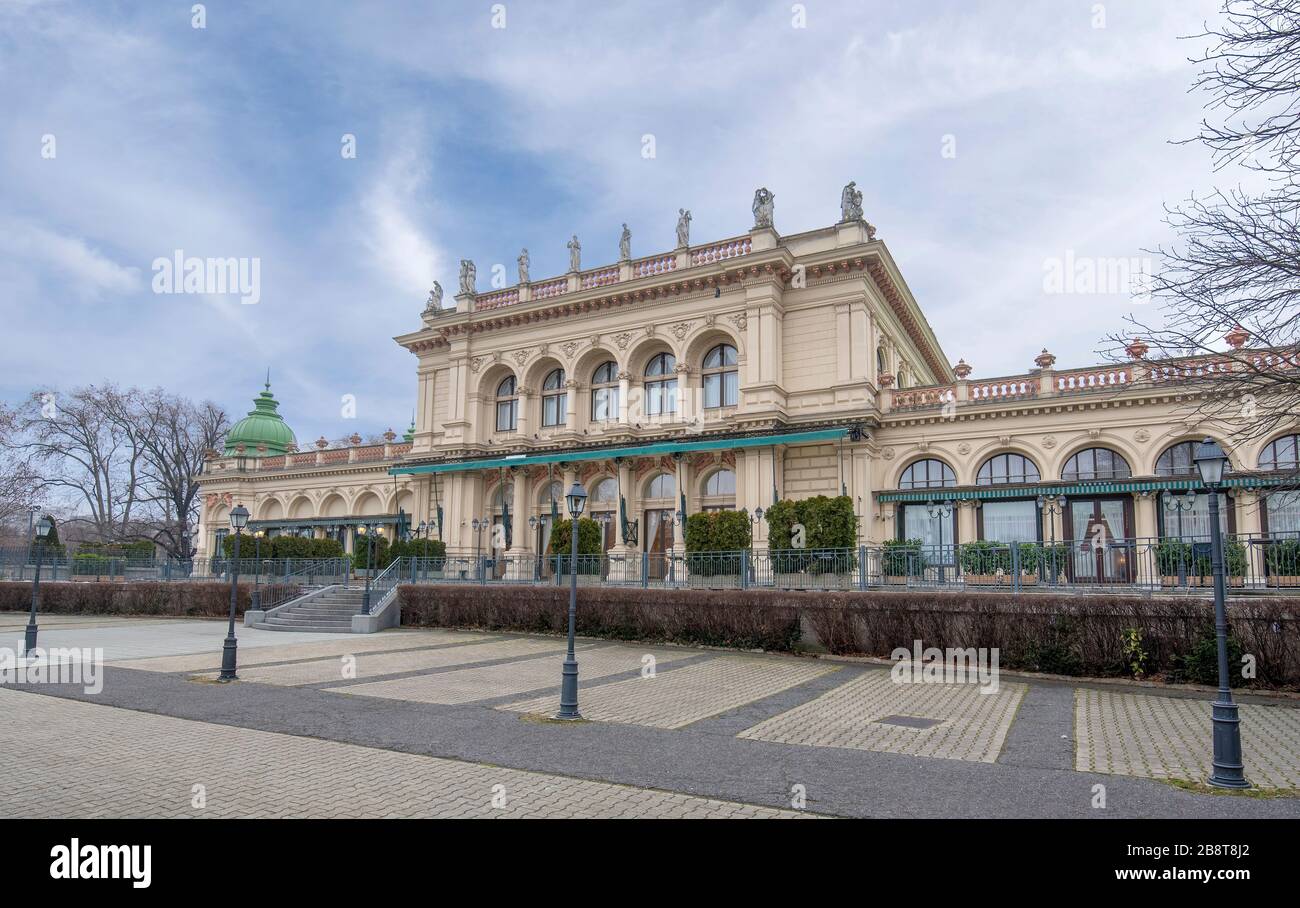 Vienna, Austria. Kursalon Hubner, a music hall in Stadtpark (City Park) in Wien. Designed by ...