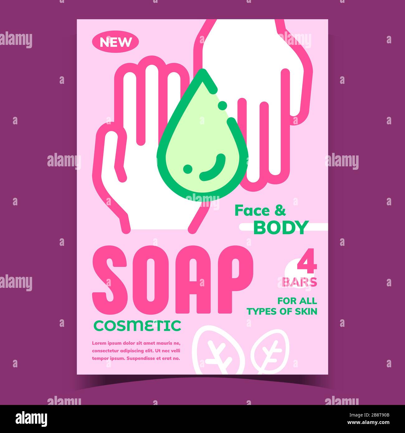 Soap Cosmetic Creative Advertising Poster Vector Stock Vector Image ...