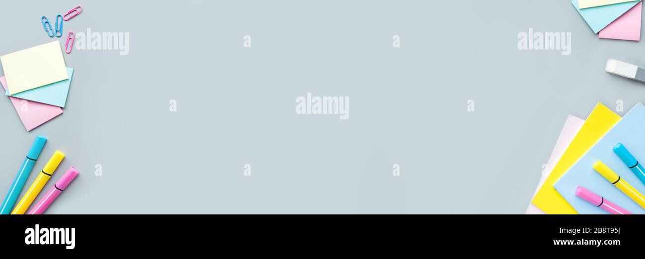 Back to School background with place for text. Horizontal banner for ...