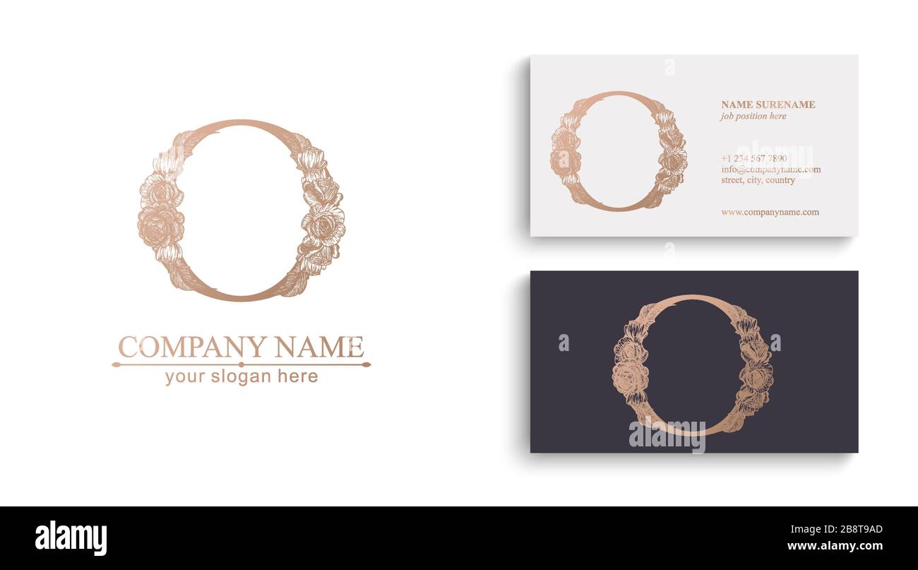 Letter O logo or monogram. For your business. Vector sign. Floral style ...