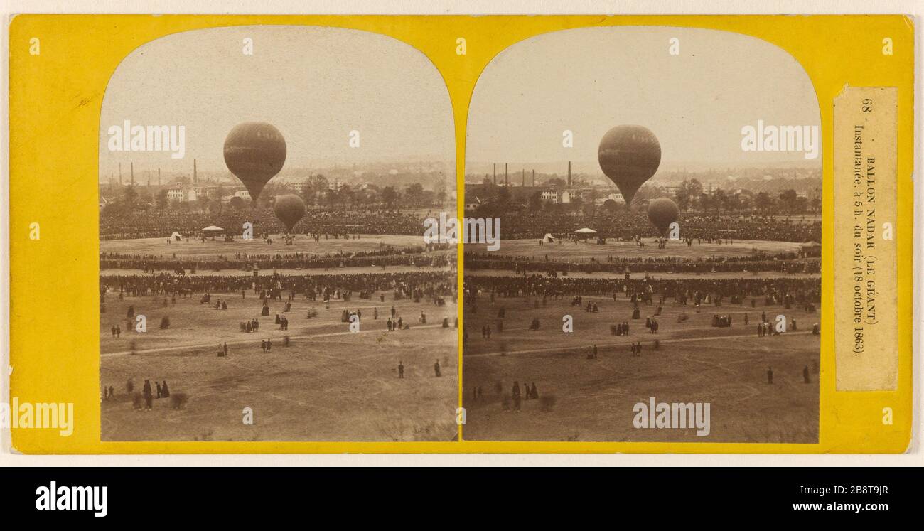 Balloon Nadar, "The Giant" in the air. Balloon Nadar (The Giant) Ballon ...