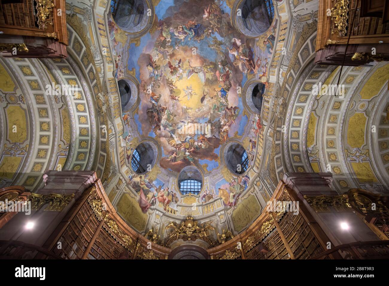 Vienna, Austria - Interior of the Austrian National Library located in ...