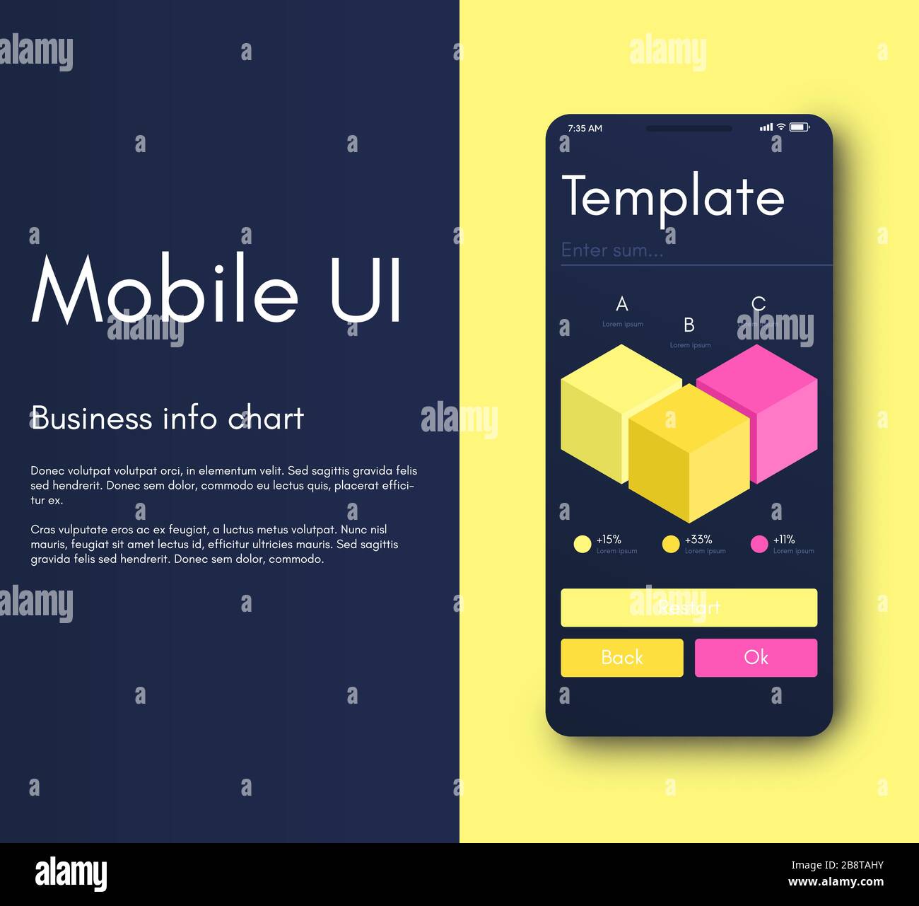 Mobile application infographic interface. Ui design, vector ...