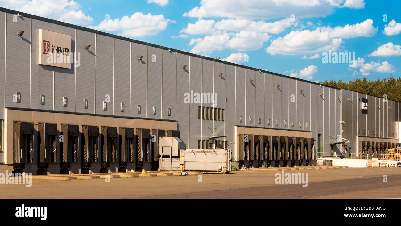 warehouses and docking stations of DB Schenker logistics center Stock ...