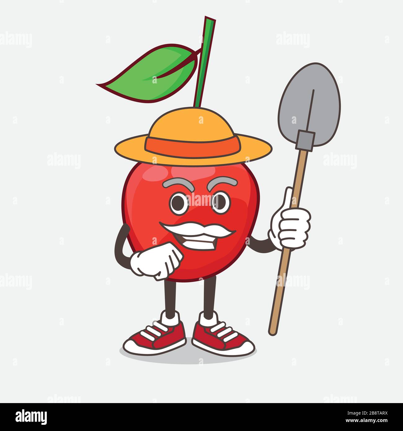 Red Bing Cherry Mascot Character Vector Illustration Stock Vector Image ...