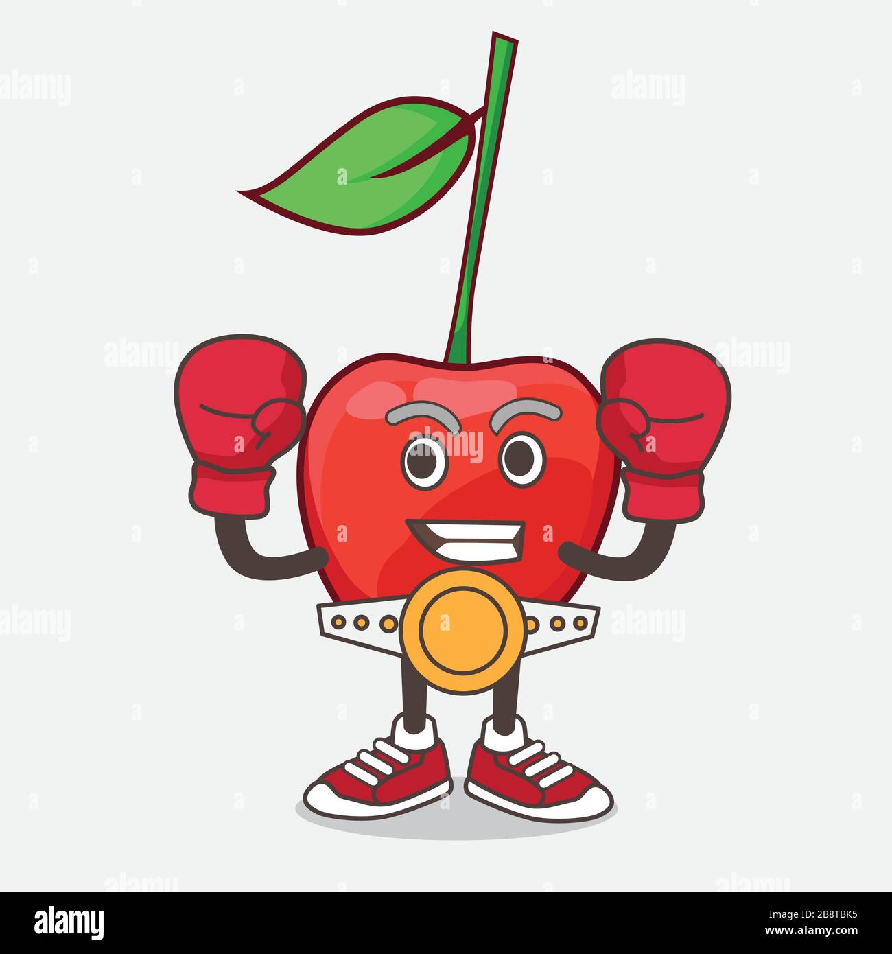 Red Bing Cherry Mascot Character Vector Illustration Stock Vector Image ...