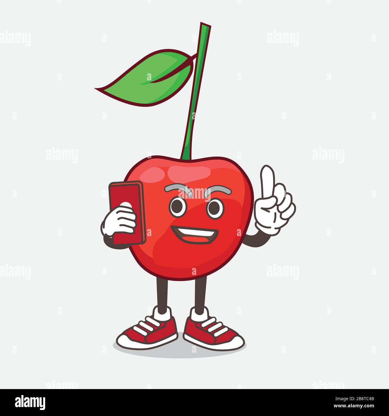 Red Bing Cherry Mascot Character Vector Illustration Stock Vector Image ...