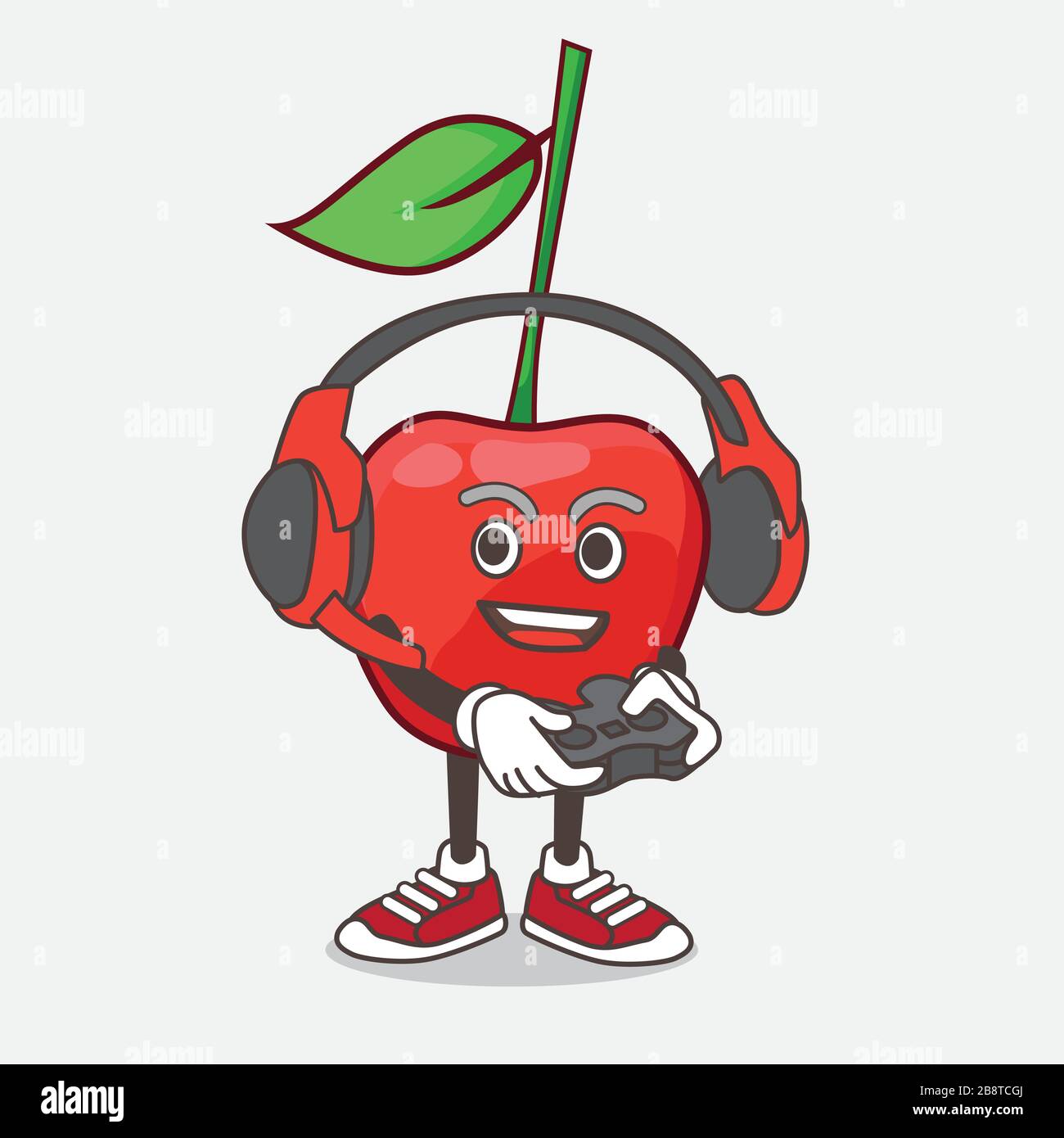 Red Bing Cherry Mascot Character Vector Illustration Stock Vector Image ...