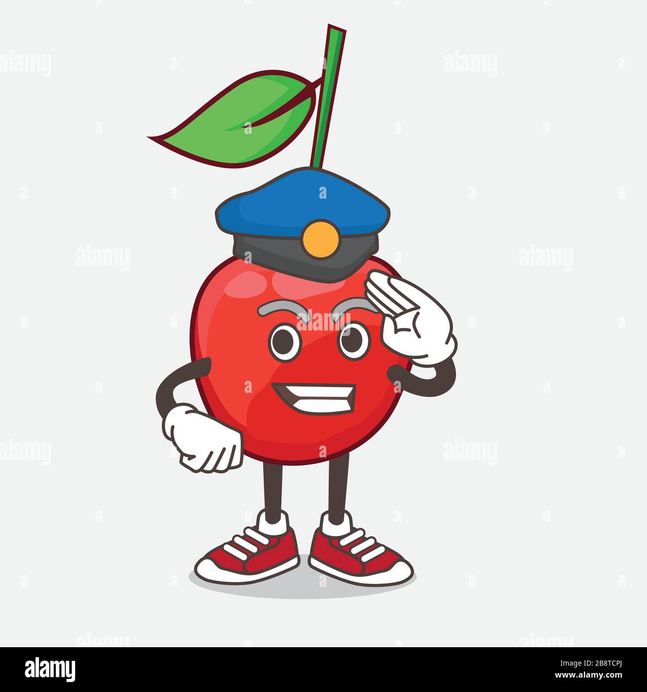 Red Bing Cherry Mascot Character Vector Illustration Stock Vector Image ...