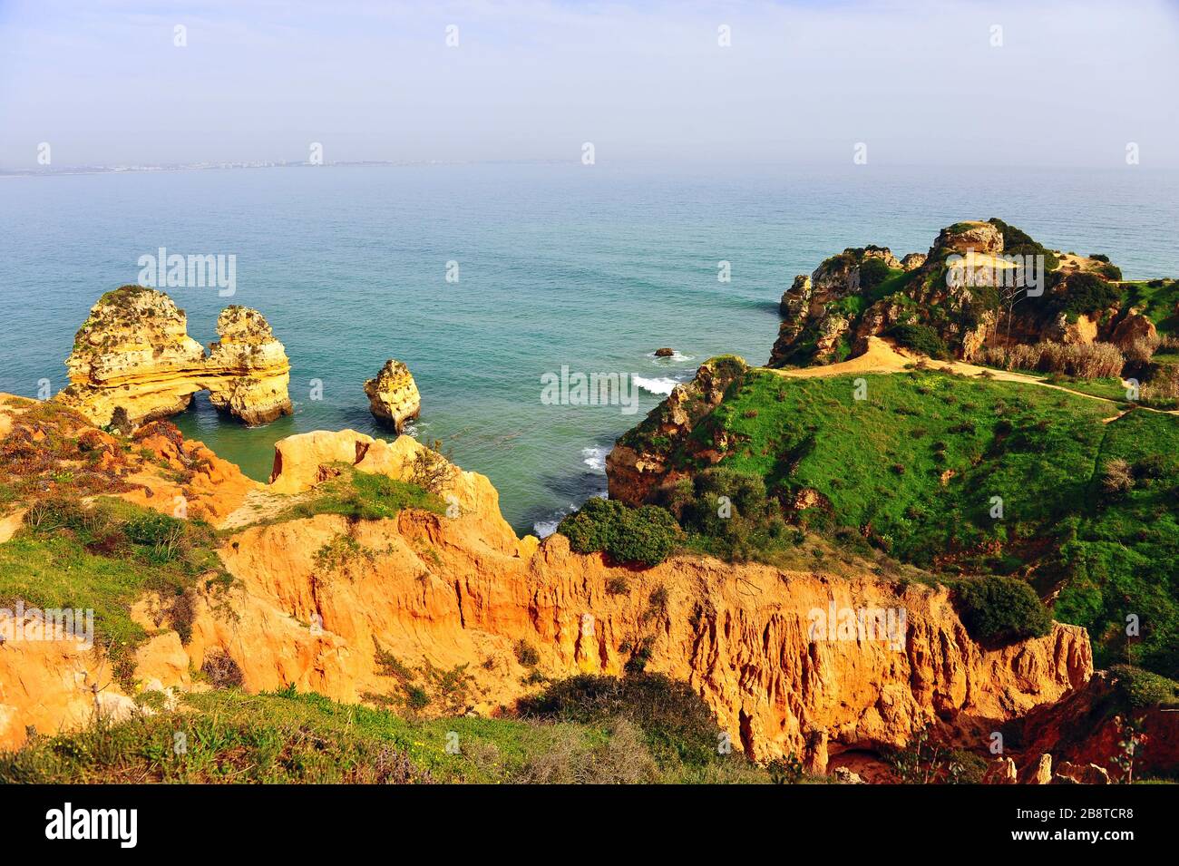 Beautiful natural landscape at lagos resort, Algarve, Portugal Stock ...