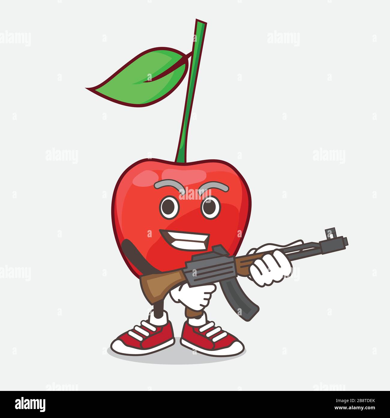Red Bing Cherry Mascot Character Vector Illustration Stock Vector Image ...