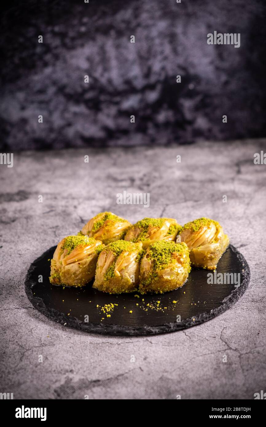 Turkish Midye Baklava (Mussel Shape Baklawa). Mussel shaped special ...