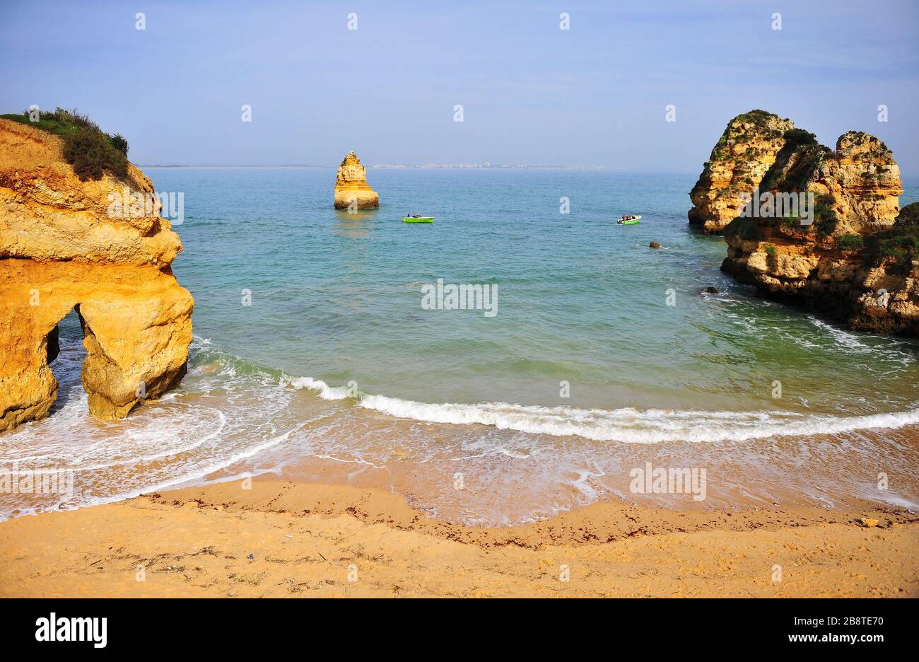 Scenic view of the beach in Lagos resort, Portugal Stock Photo - Alamy