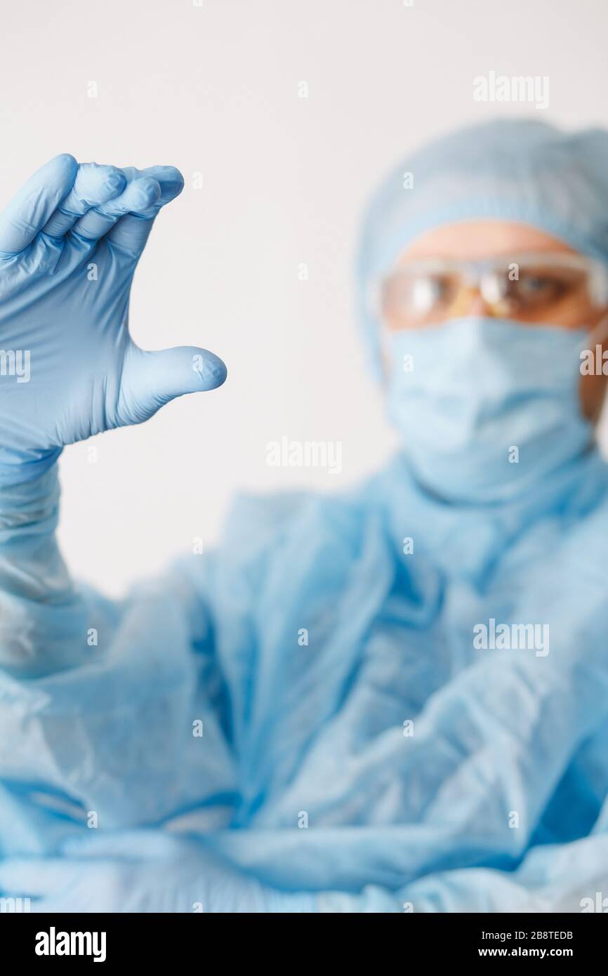 Close up of doctor hand holding. Mock up. Medical equipment. A doctor ...