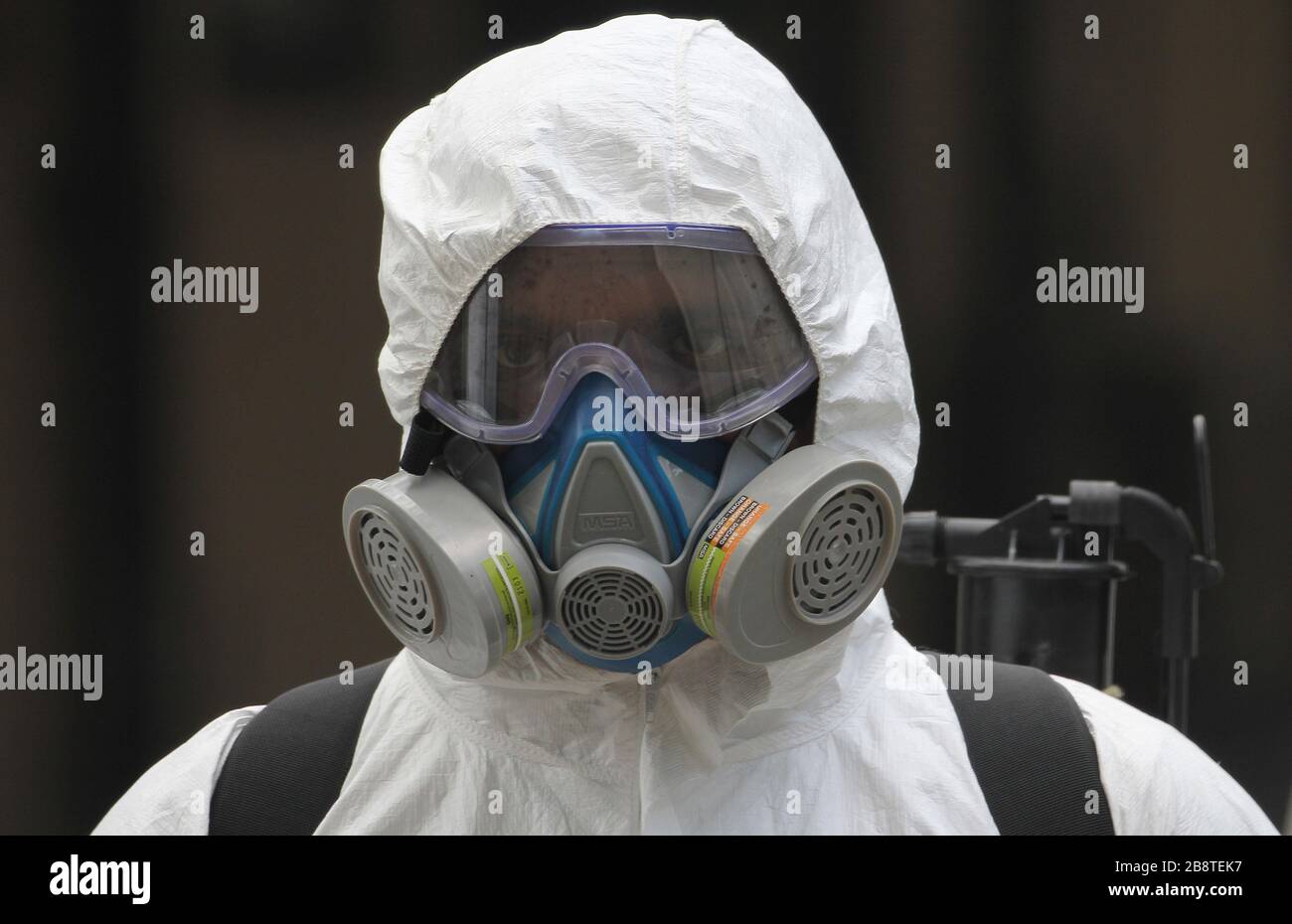Colombo, Sri Lanka. 23rd Mar, 2020. Sri Lankan Navy officer is seen ...