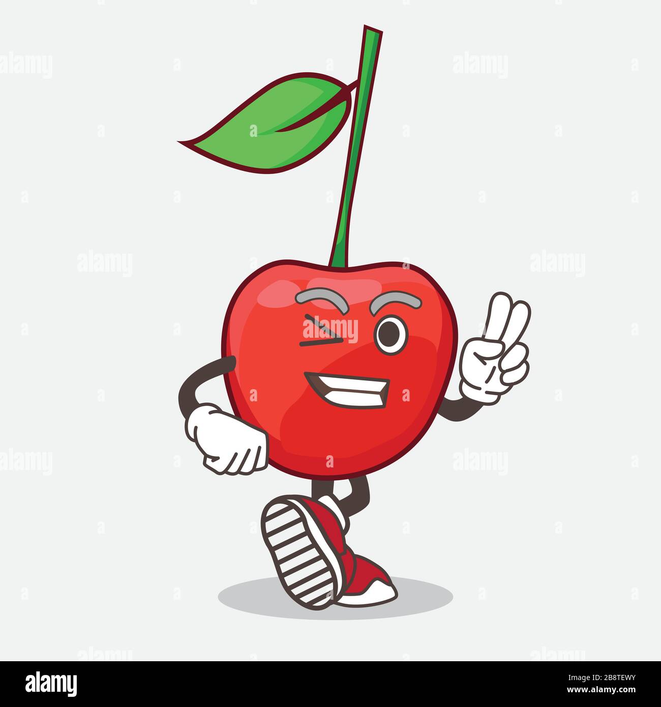 Red Bing Cherry Mascot Character Vector Illustration Stock Vector Image ...