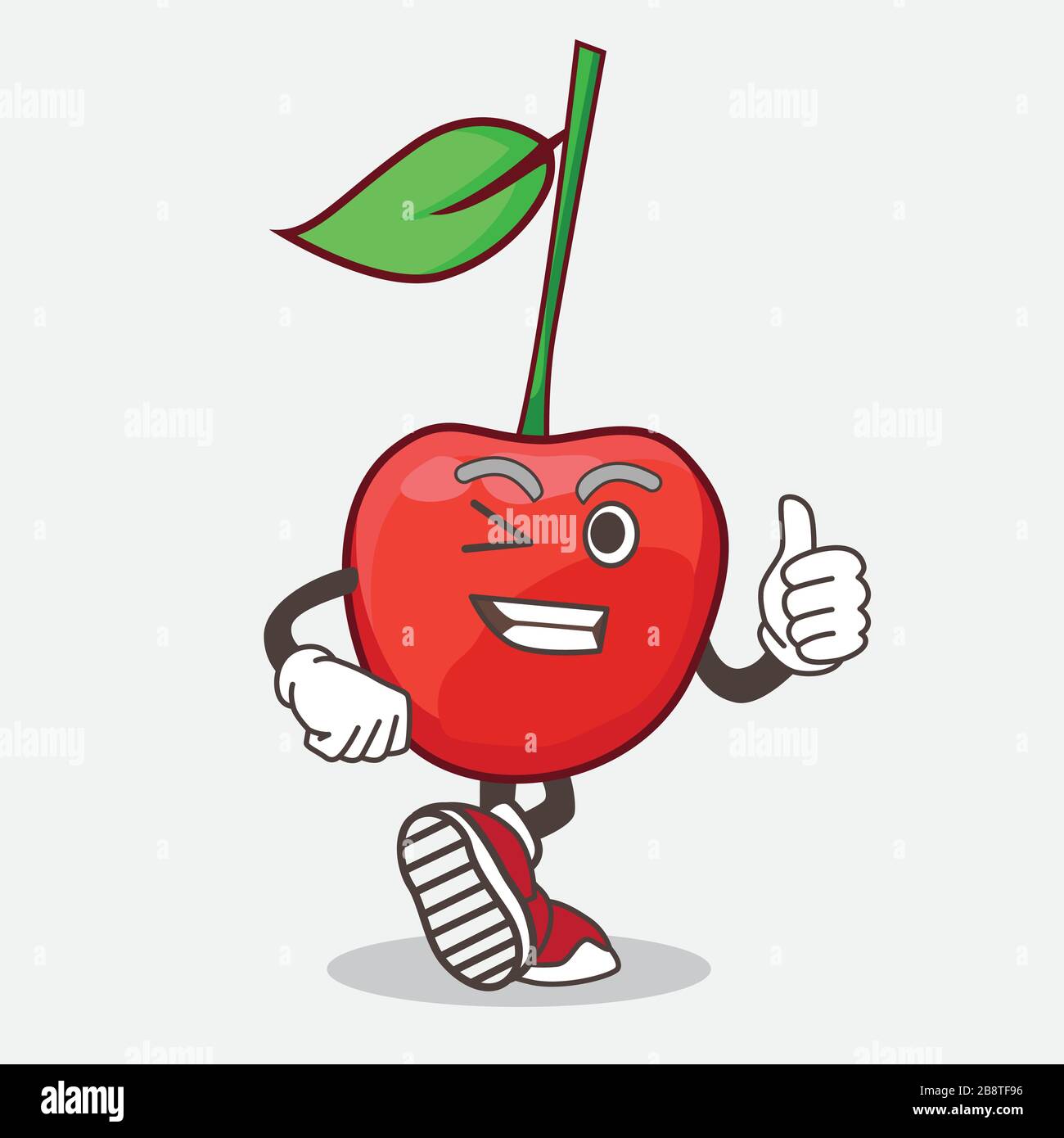 Red Bing Cherry Mascot Character Vector Illustration Stock Vector Image ...