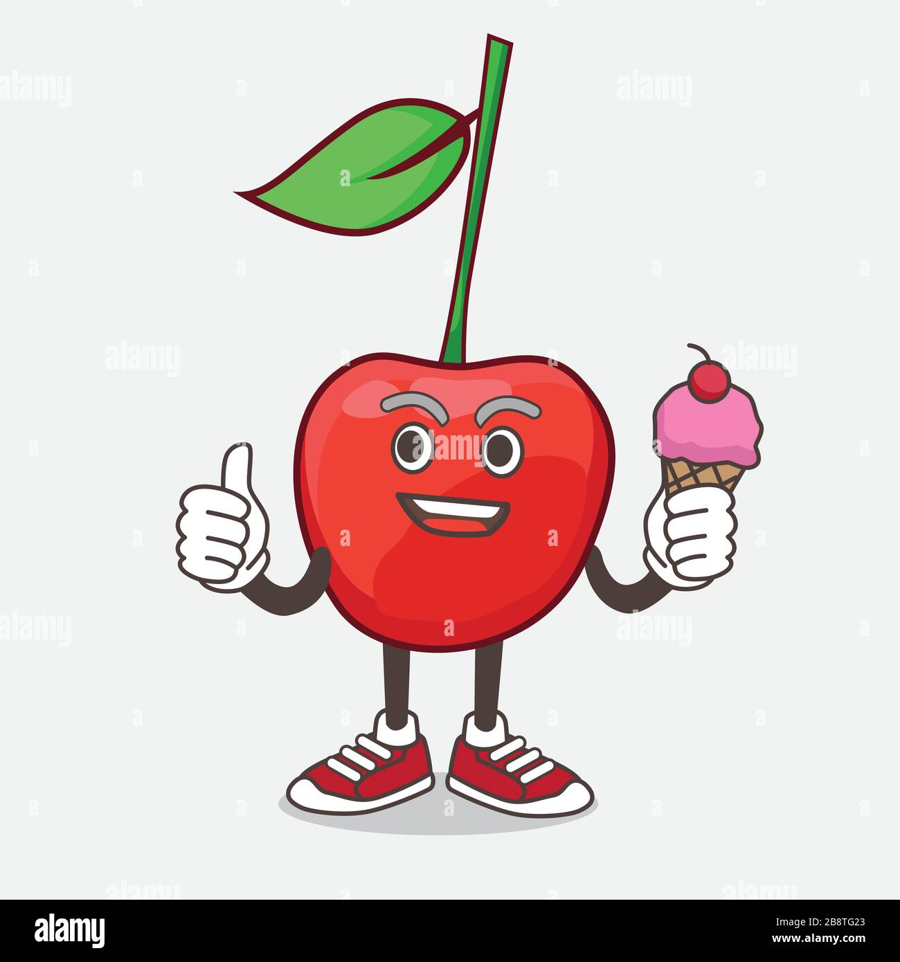 Red Bing Cherry Mascot Character Vector Illustration Stock Vector Image ...