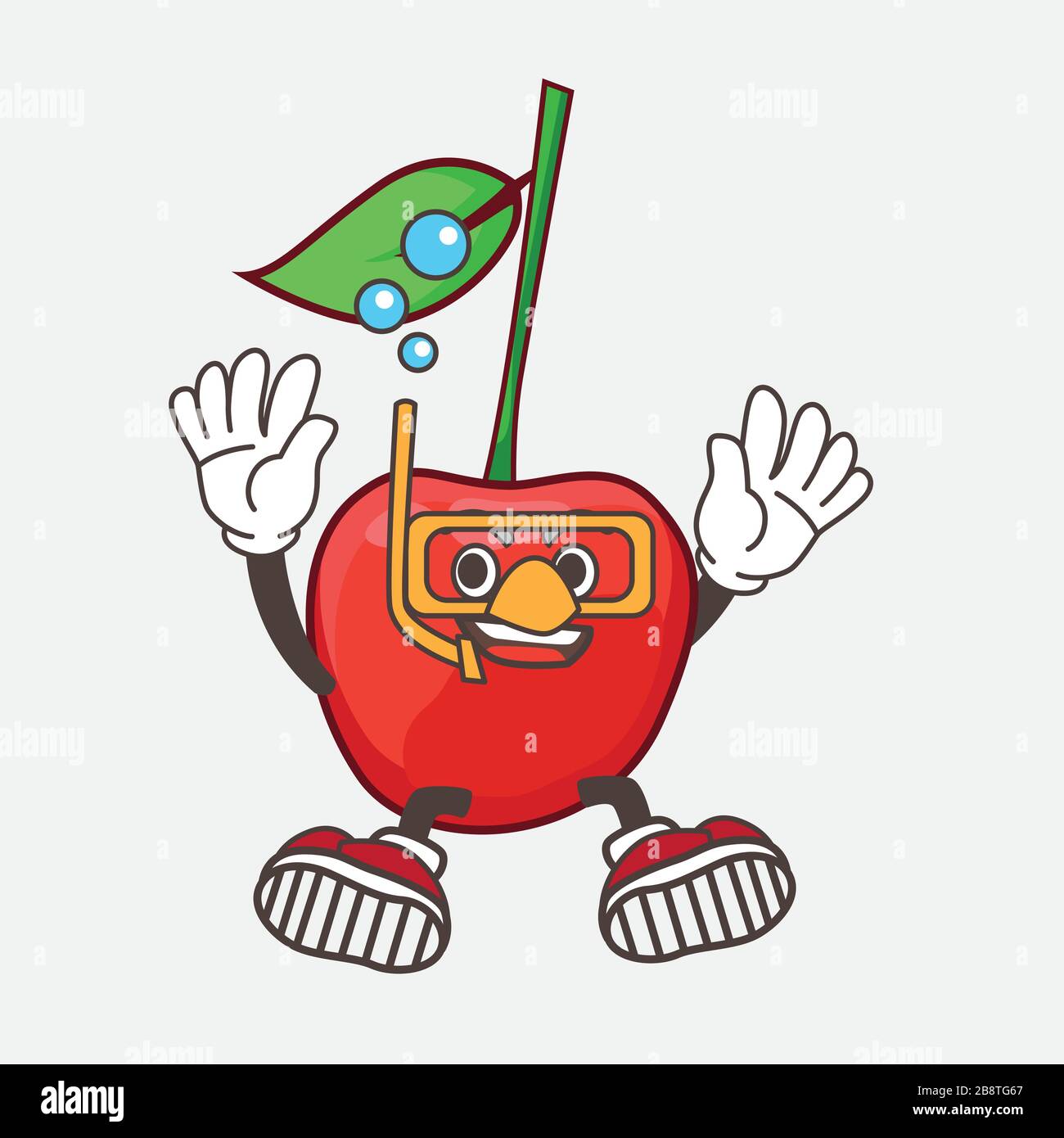 Red Bing Cherry Mascot Character Vector Illustration Stock Vector Image ...