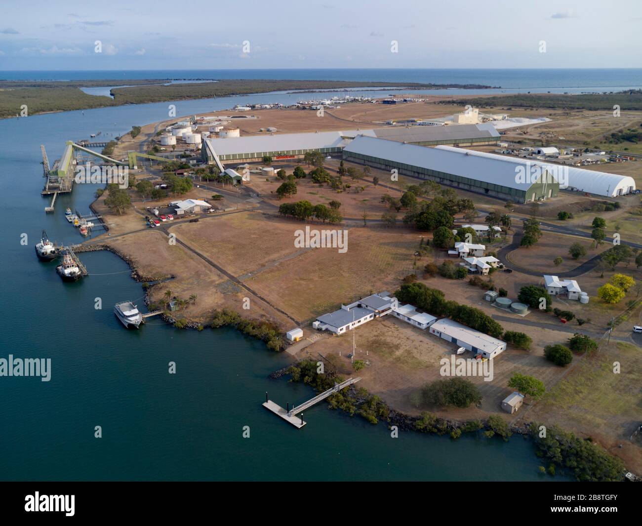Aerial of Port Bundaberg Burnett River Queensland Australia Stock Photo ...